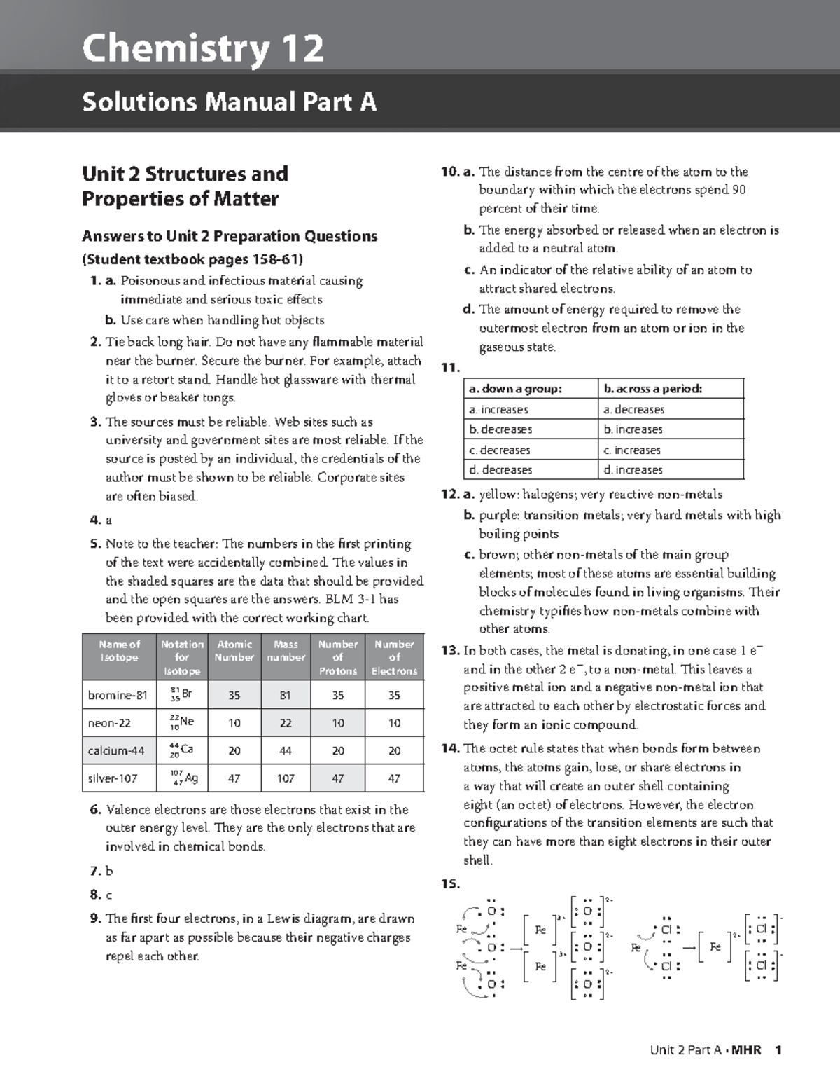Chemistry 12 Solutions Manual - Unit 2 Structures & Properties of ...
