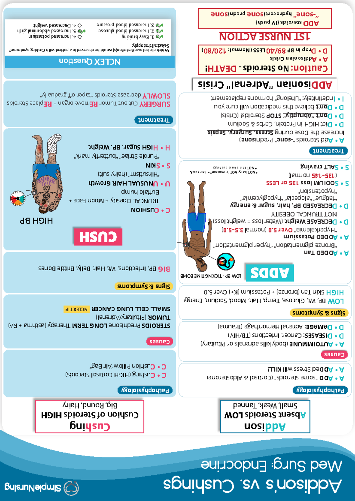1. Addison's vs. Cushings - Addison's vs. Cushings Med Surg: Endocrine ...