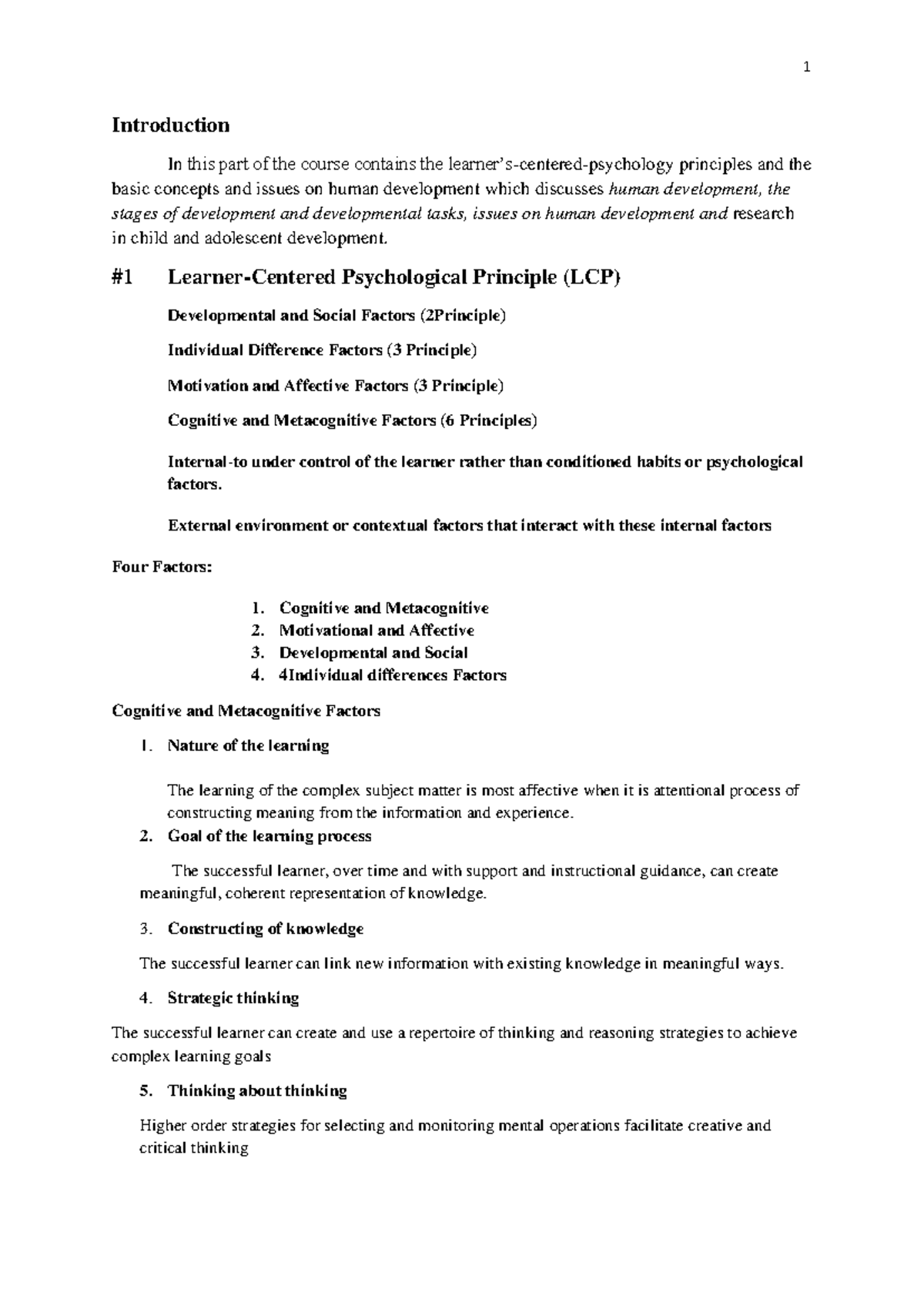 (Edcalp) Understanding Child and Adolescent Learning Principles and Development - Studocu