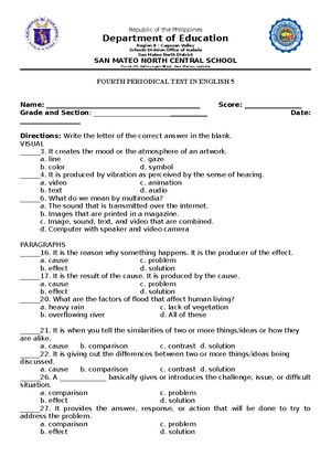 MATH 5 Q4 WEEK 6 -7 Module 5 LINE Graph - 5 Mathematics Quarter 4 – Module 5 (Week 6 & 7) Line ...