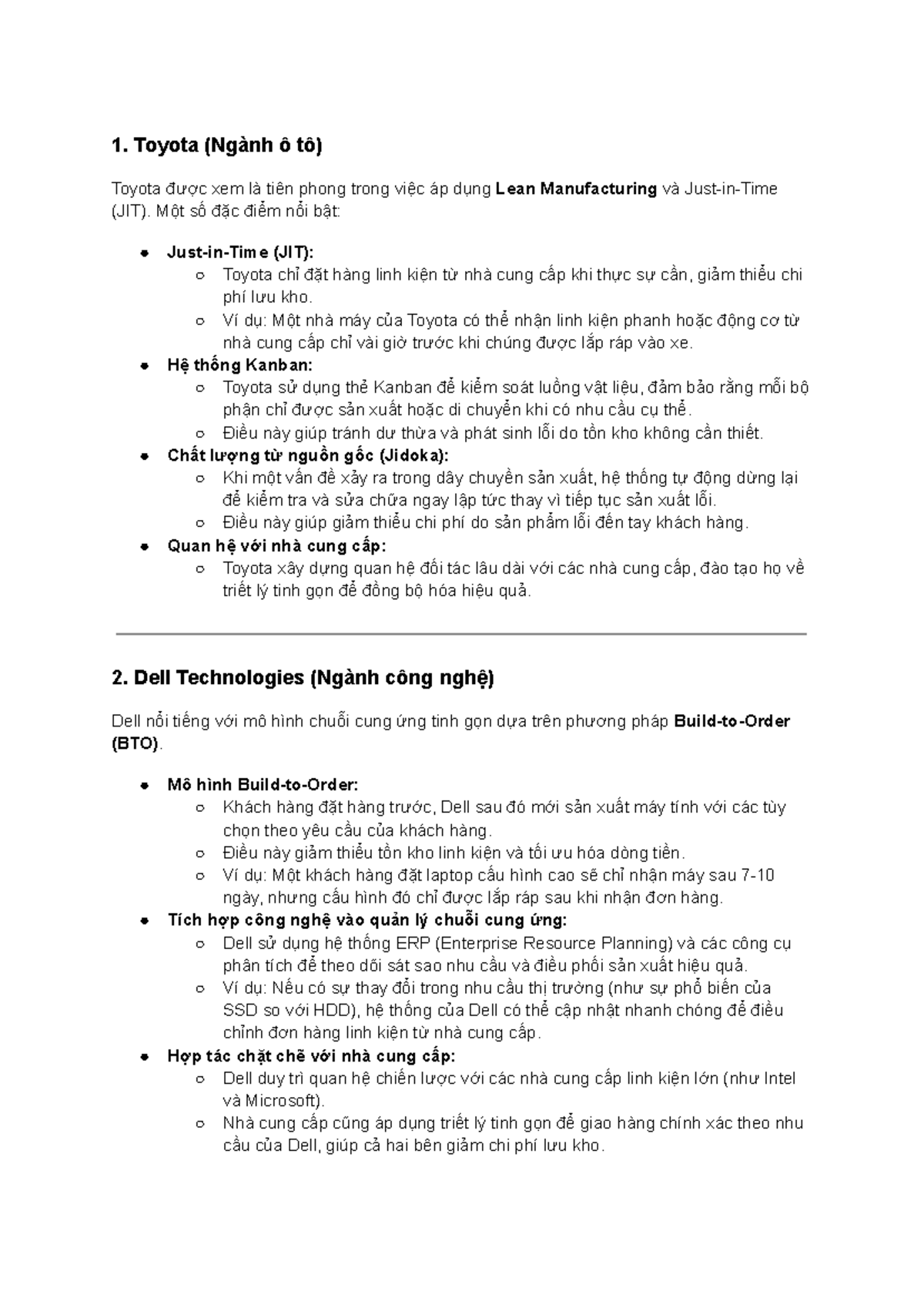 OSCM - Lean Supply Chain Strategies: Case Studies of Toyota, Dell, and ...