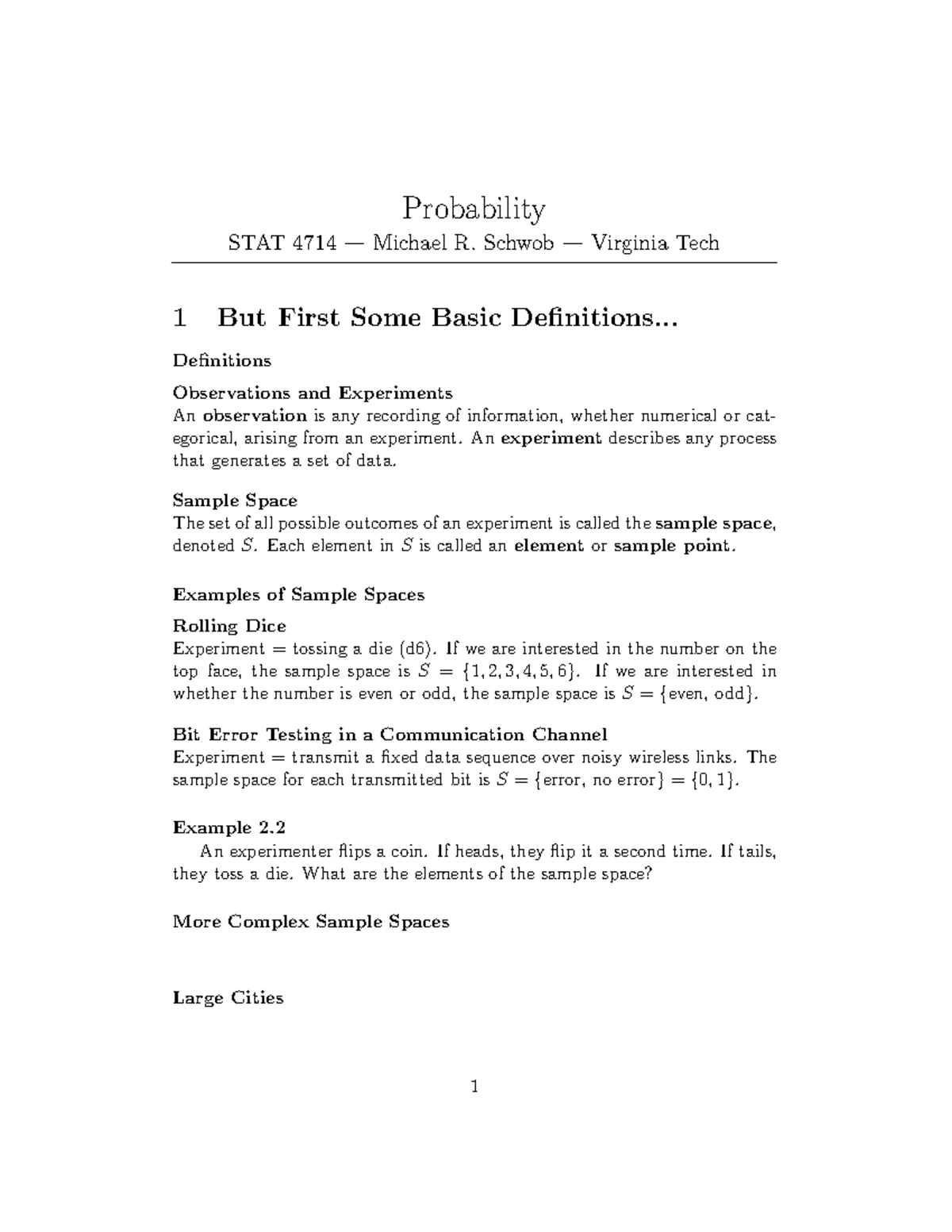 Probability Concepts and Applications - STAT 4714 Lecture Notes - Studocu