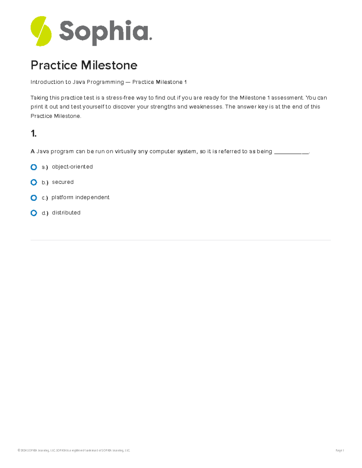 Cs1101 Practice Milestone 1: Introduction to Java Programming - Studocu