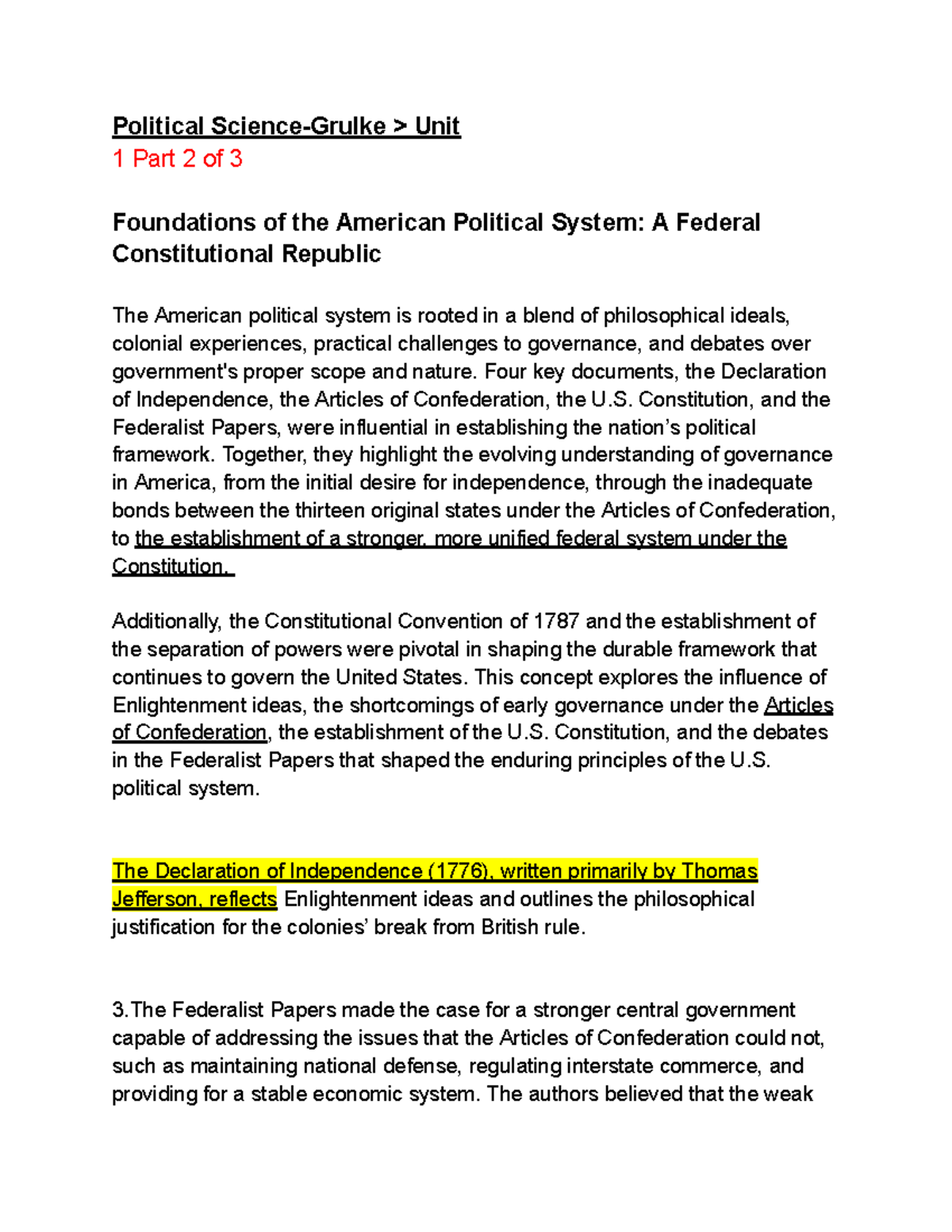 Political Science 101: Foundations of the American Political System ...