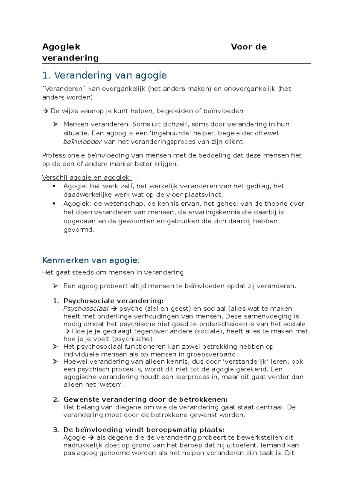 Agogiek en Verandering: Inzicht in Psychosociale Transformatie ...