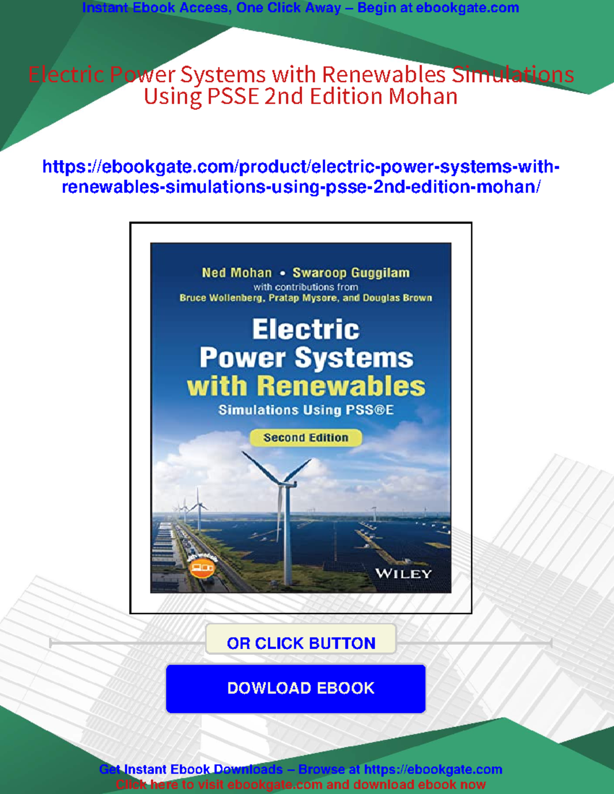 5484 - Electric Power Systems with Renewables: PSSE Simulations, 2nd Ed ...