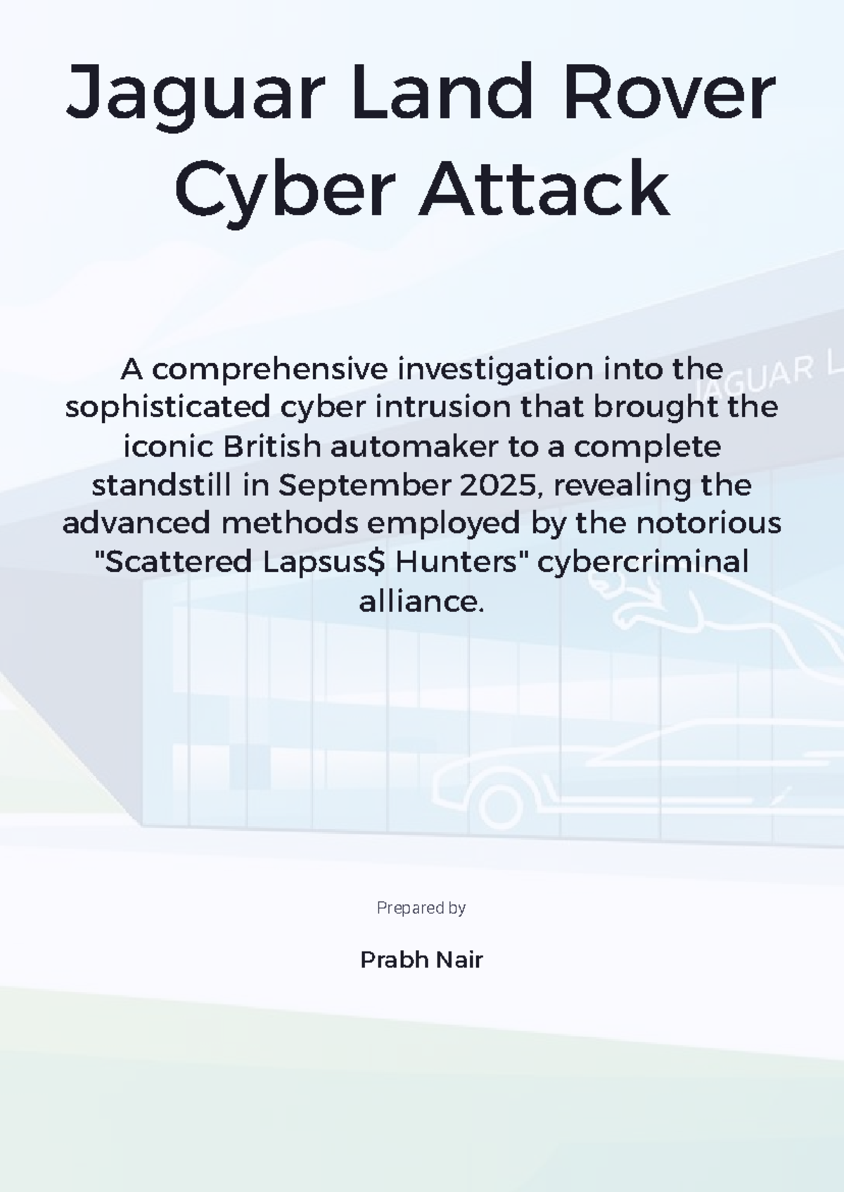 JLR Cyber Attack Analysis: Lessons from the 2025 Incident - Studeersnel