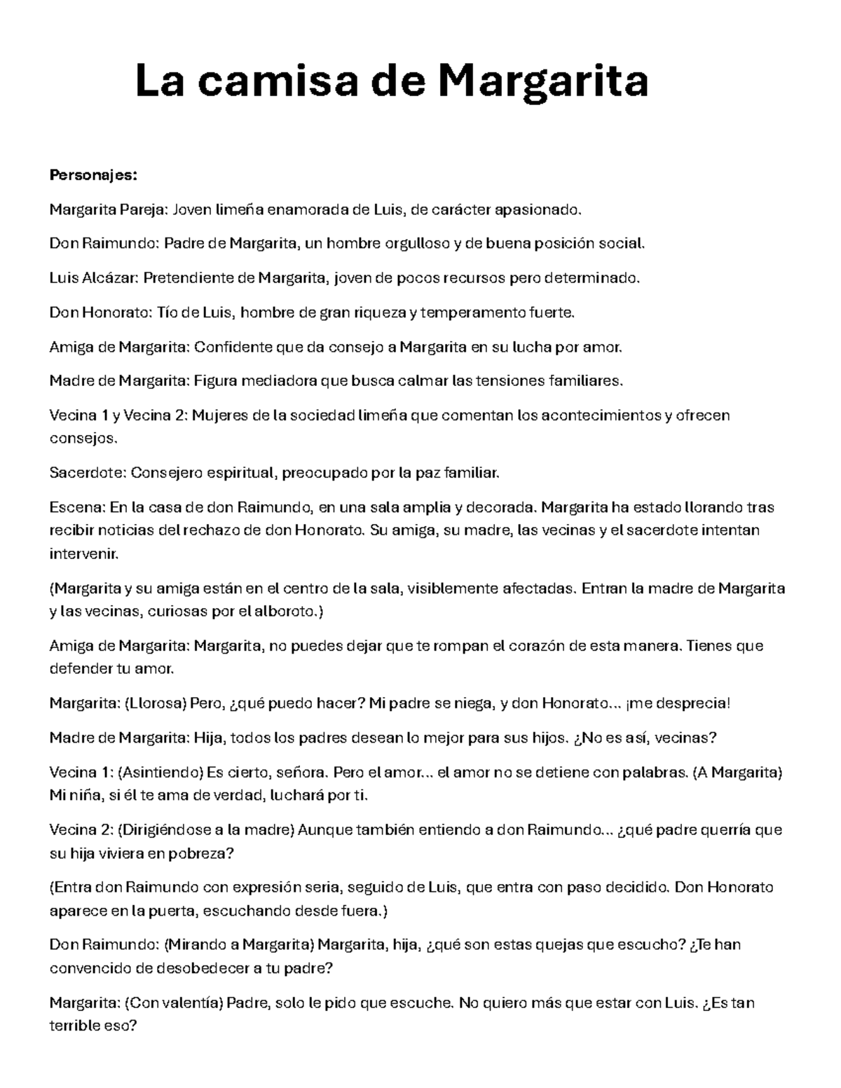 Documento (30) - Apuntes sobre "La camisa de Margarita" y sus ...