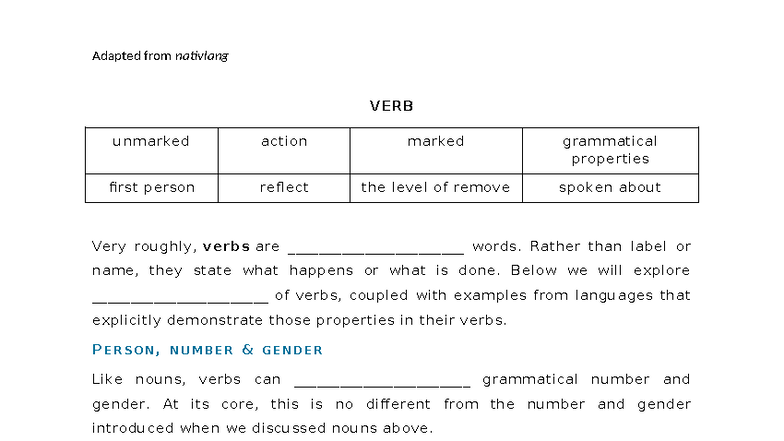 Grammar of Verbs: Properties, Tense, and Aspect Analysis (NATIVLANG ...
