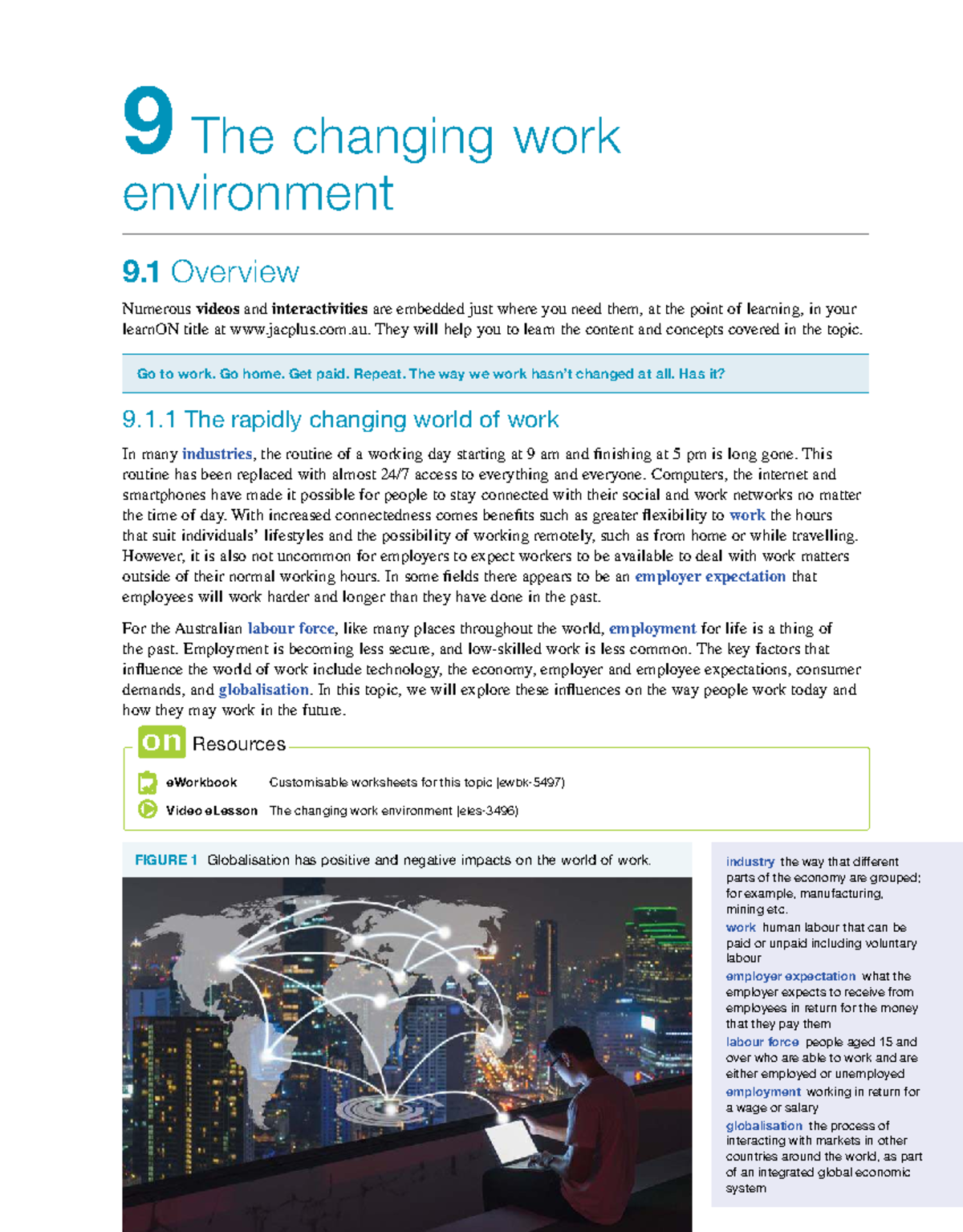 C09 The Changing Work Environment: Influences and Future Trends - Studocu