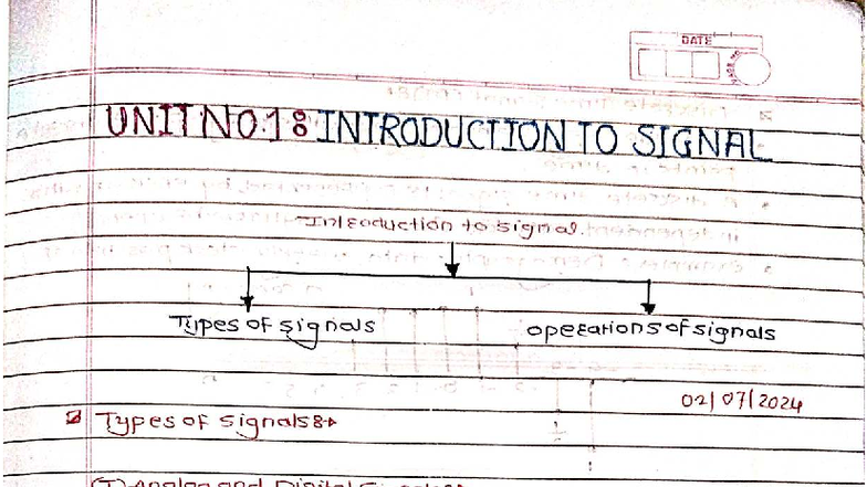Chapter 1: Introduction to Signal Types and Operations (EE101) - Studocu