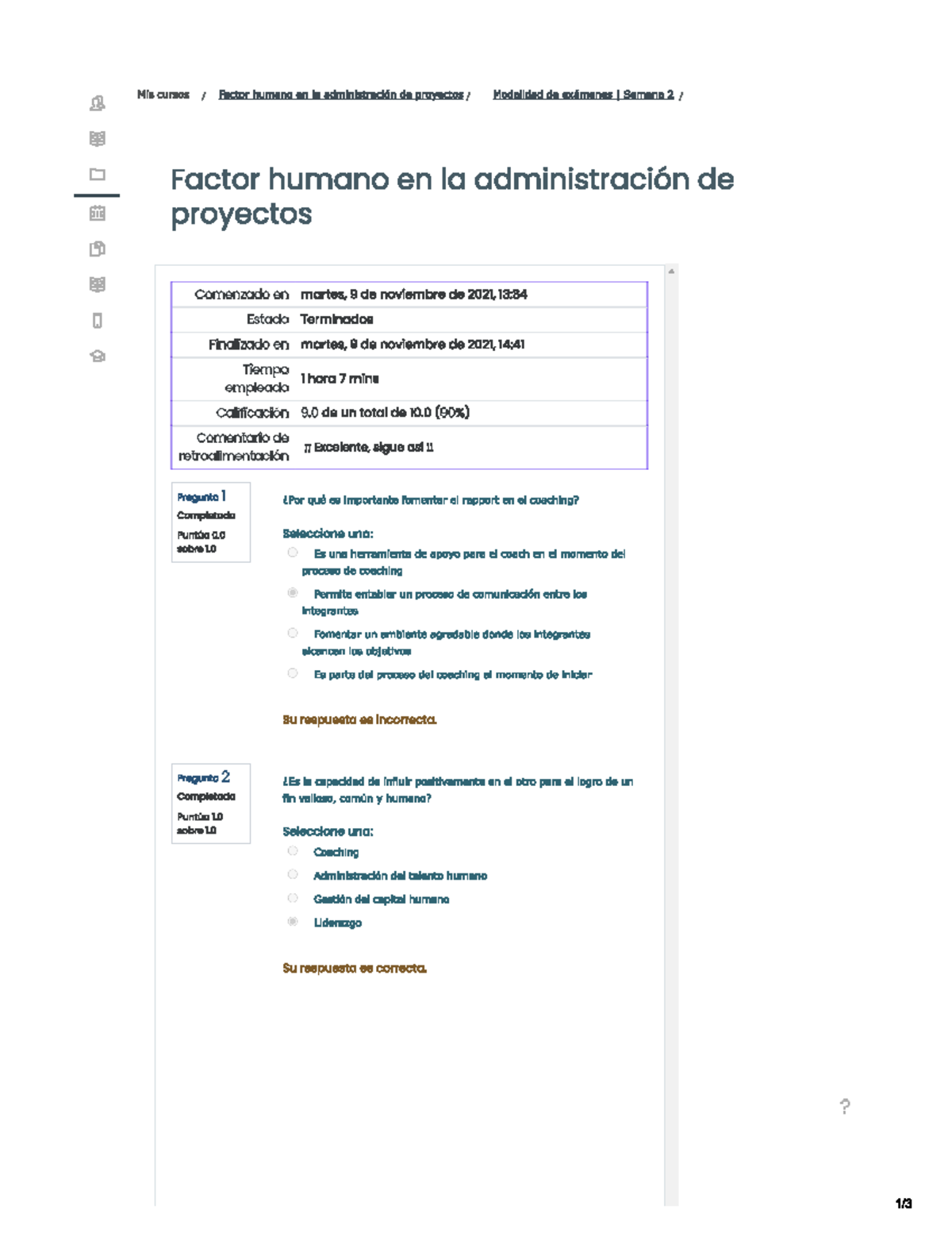 Factor humano en la administración de proyectos examen 1 - Studocu
