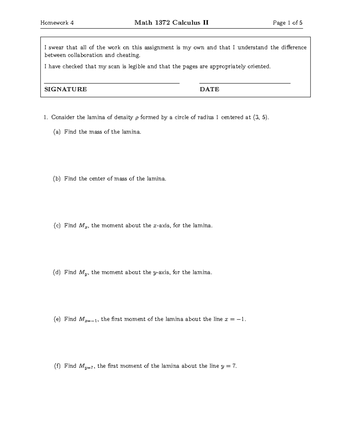 Math 1372 Calculus II - Homework 4 Solutions and Analysis - Studocu