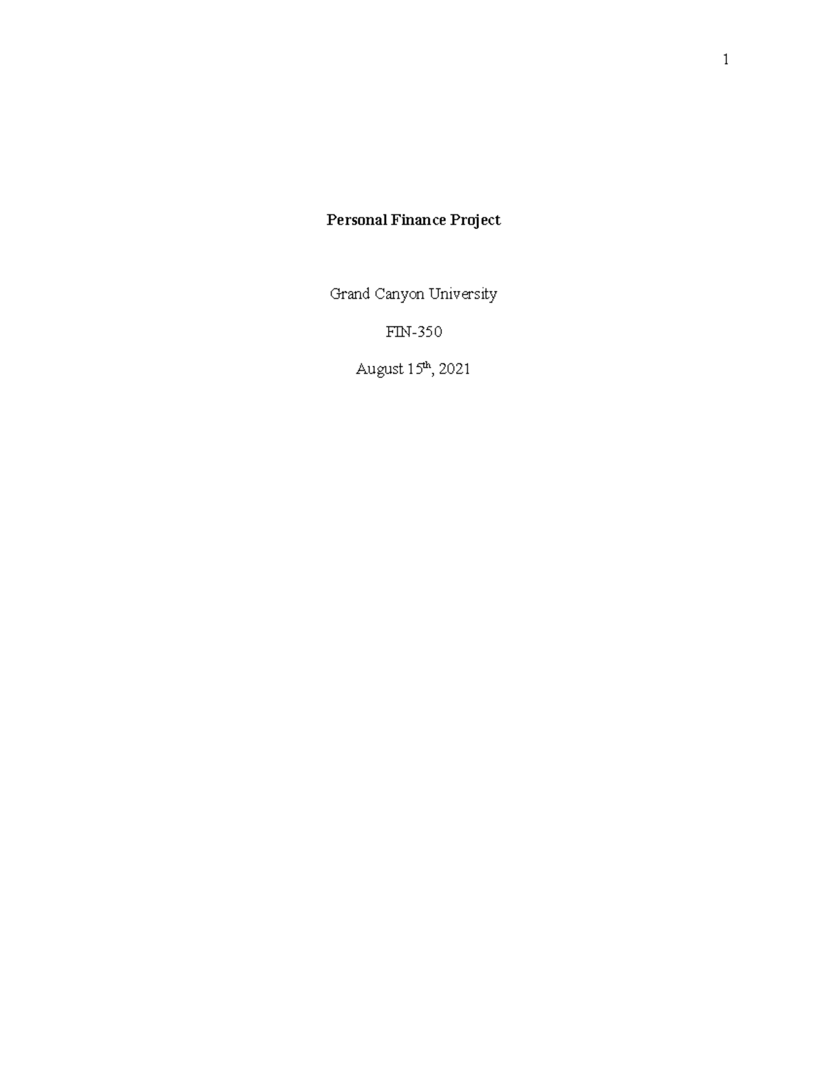 Personal Finance Answers - Personal Finance Project Grand Canyon ...