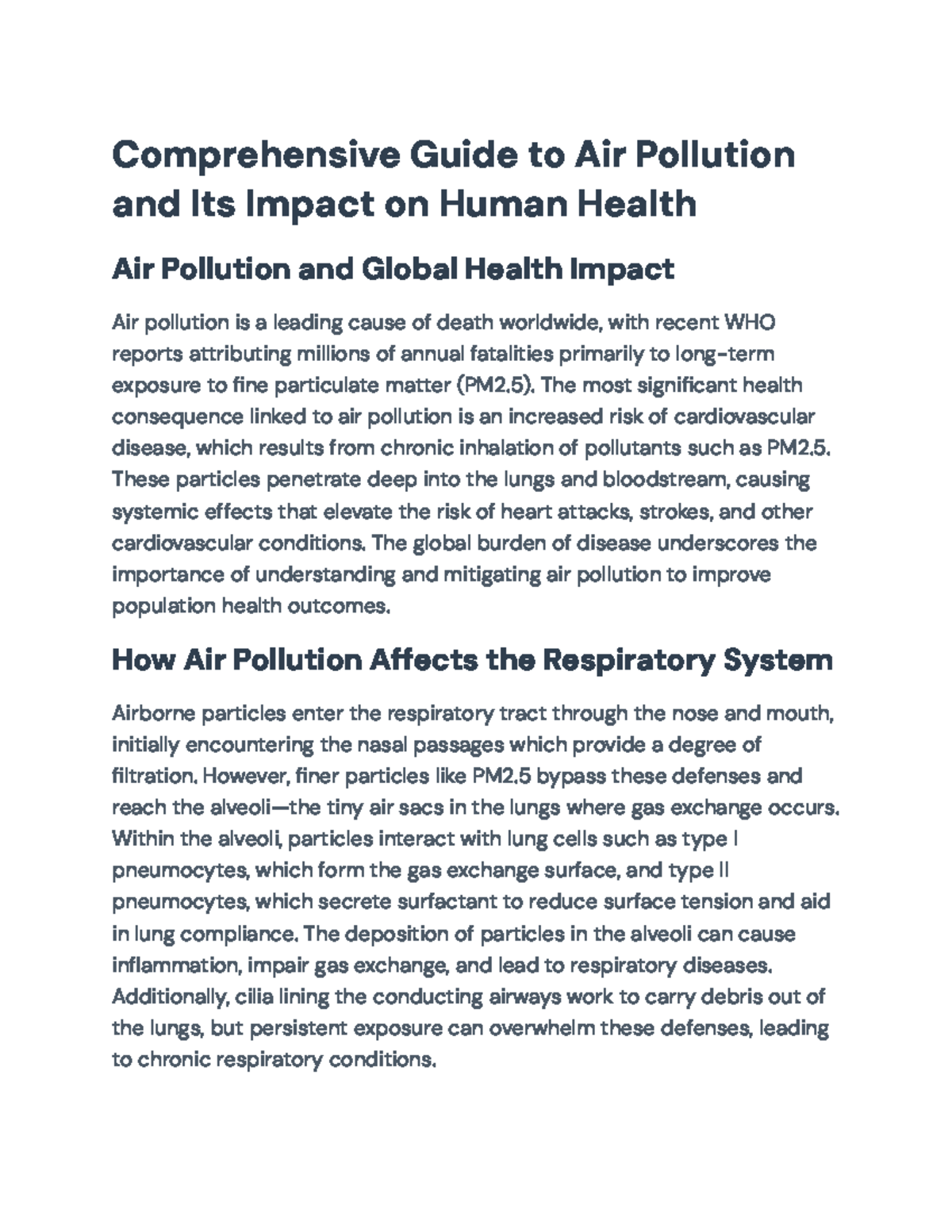 Impact of Air Pollution on Human Health: A Comprehensive Guide ...