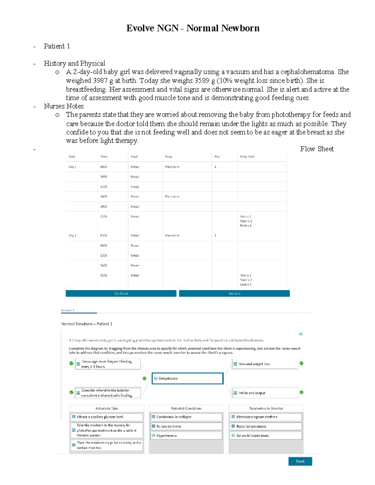 Evolve NGN: Normal Neonatal Assessment & Care Notes - Studocu