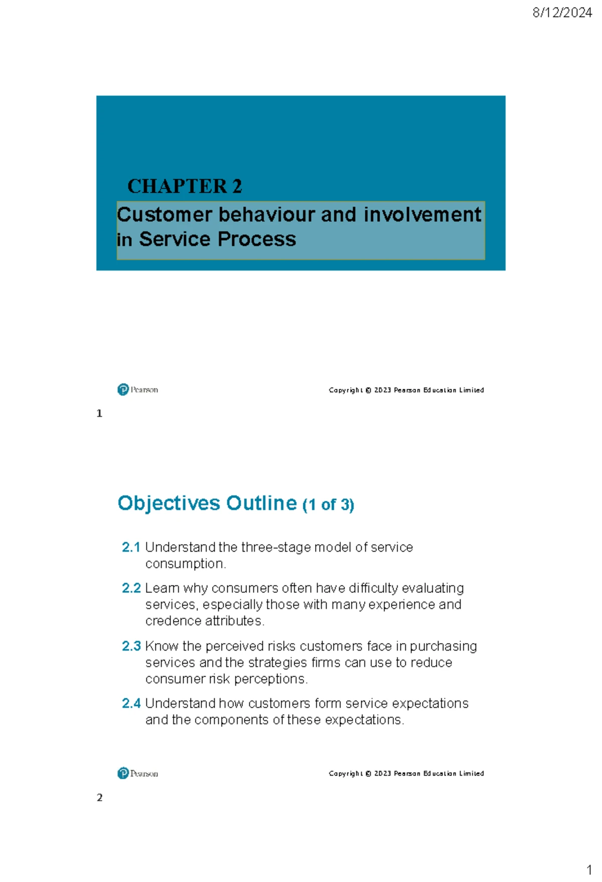 Ch-02 - Understanding Customer Behavior in Services Marketing - Studocu