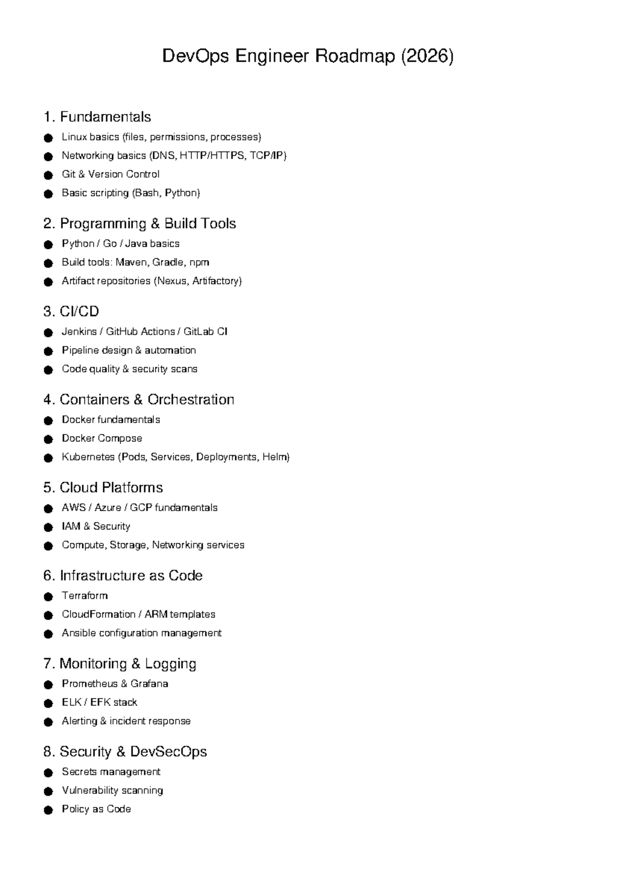 DevOps Engineer Roadmap (2026): Skills & Tools Overview - Studocu