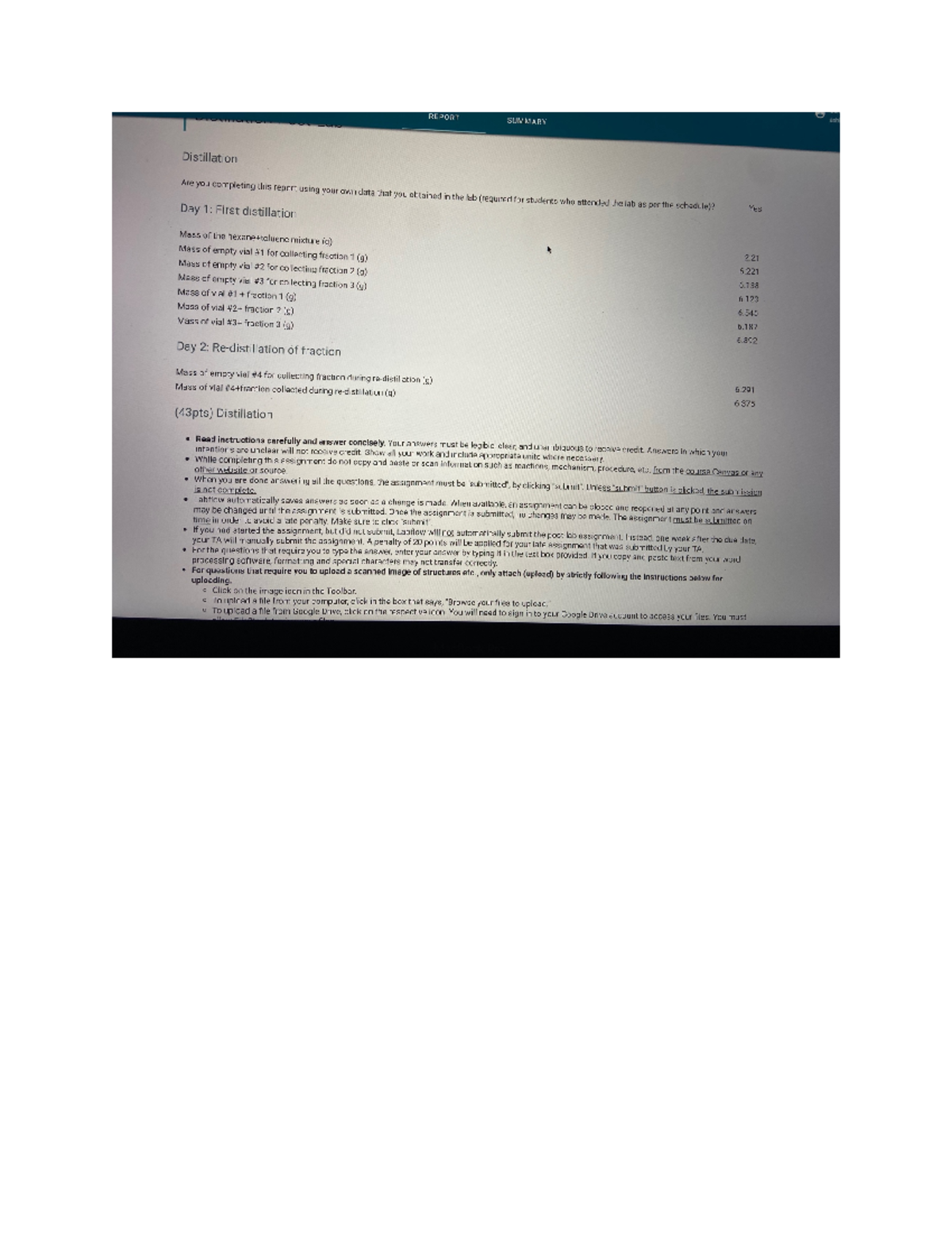 Distillation Post Lab Report - CHE 231 Lab Analysis and Findings - Studocu