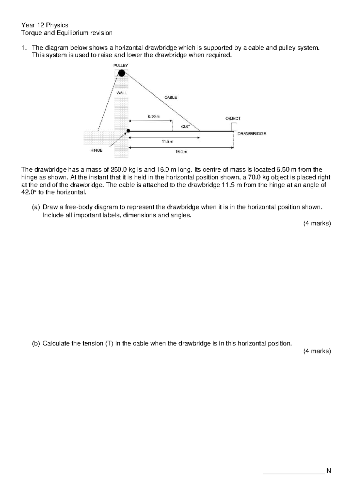 Year 12 Physics Torque & Equilibrium Revision Notes - Studocu