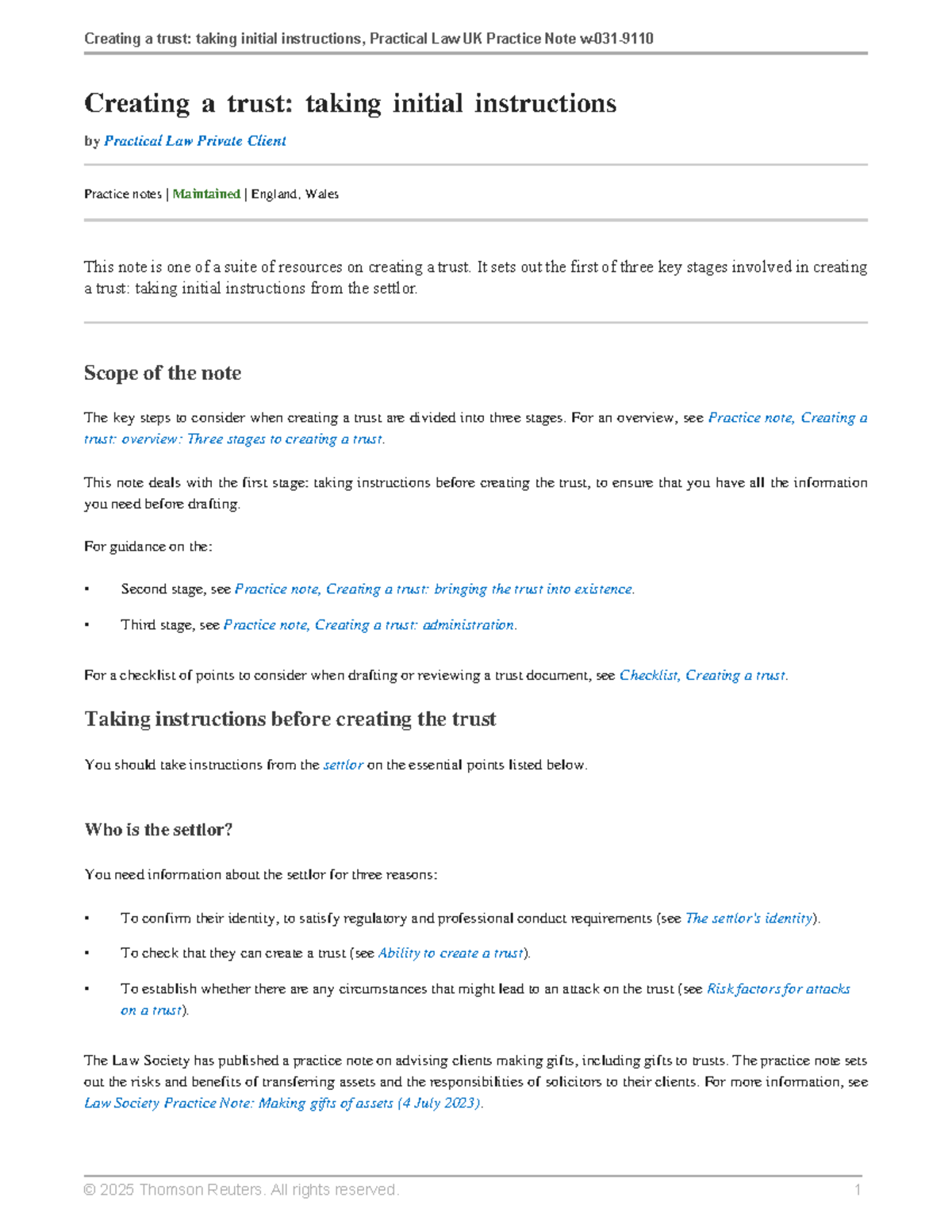 Creating a Trust: Taking Initial Instructions – Unit 1 Guide - Studocu