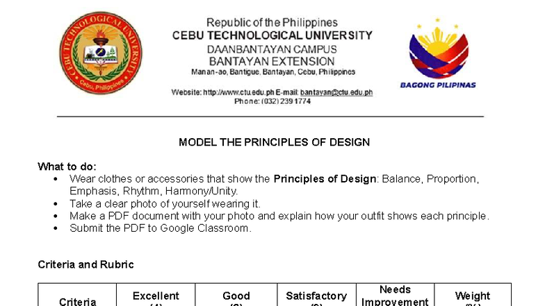 Modeling the Principles of Design: A Creative Outfit Project - Studocu