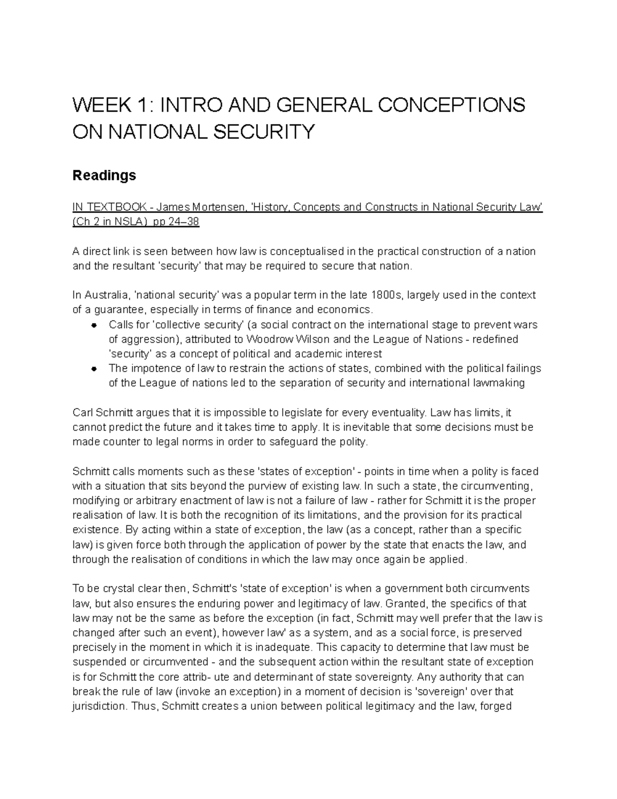 WEEK 1: Intro to National Security Concepts - NSLA Readings & Analysis ...