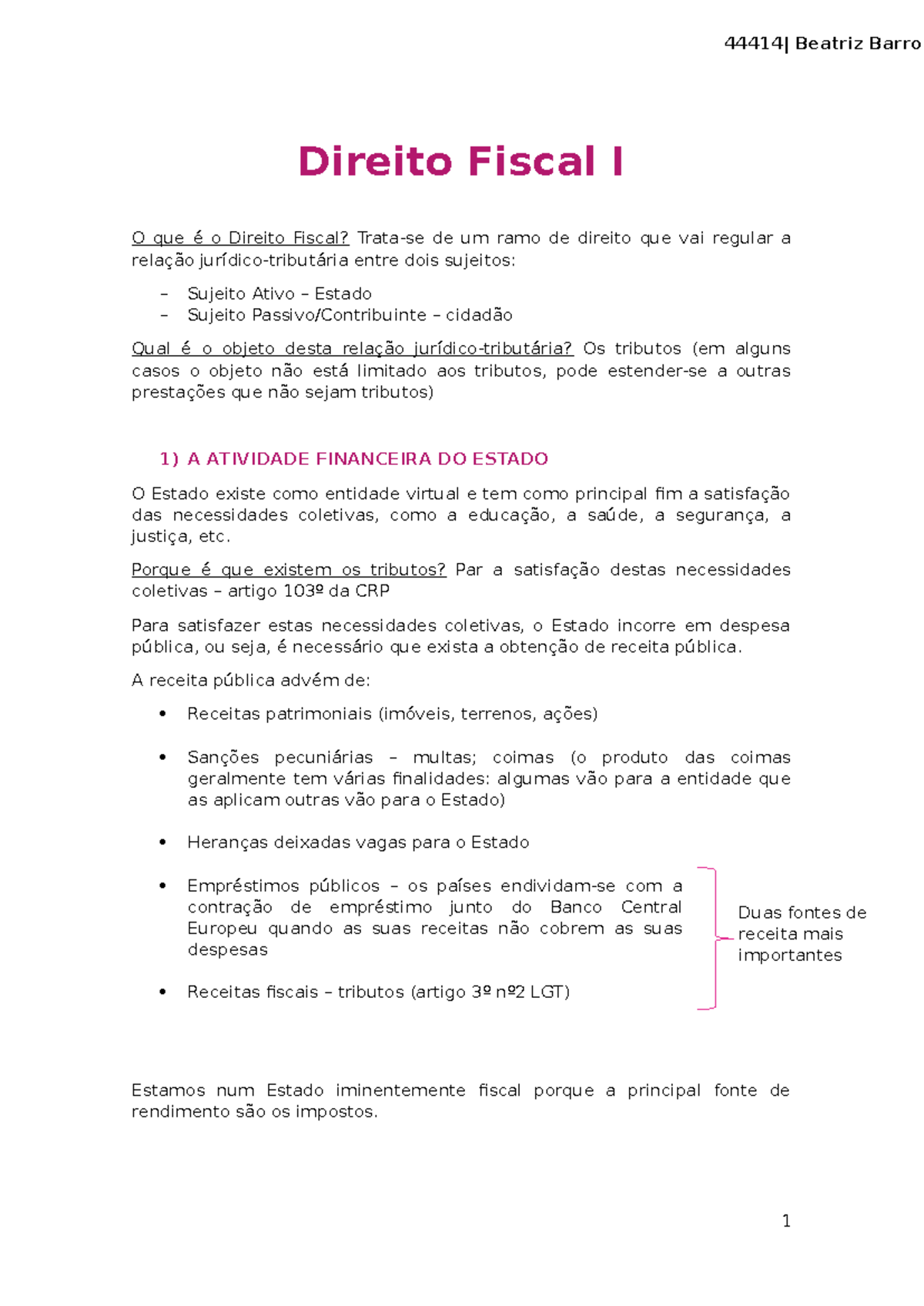 Direito Fiscal I - Resumo Completo da Disciplina e Seus Fundamentos ...