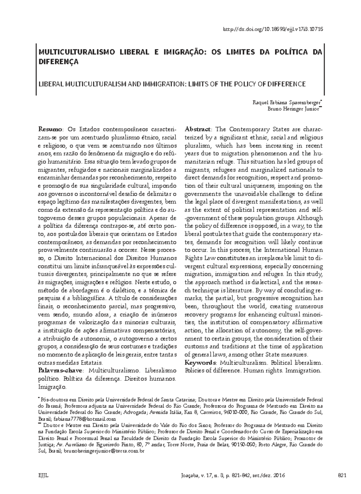 MULTICULTURALISMO LIBERAL E IMIGRAÇÃO: DESAFIOS E PERSPECTIVAS - Studocu