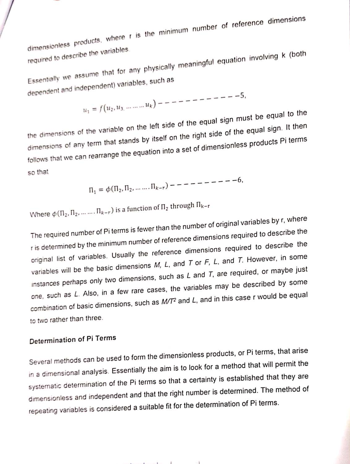 Fluid Mechanics Handbook: Dimensionless Products and Pi Theorem - Studocu