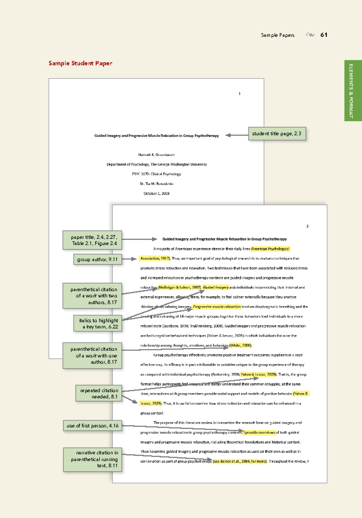 APA 7th Edition Student Annotated Paper: Formatting Guidelines Summary ...