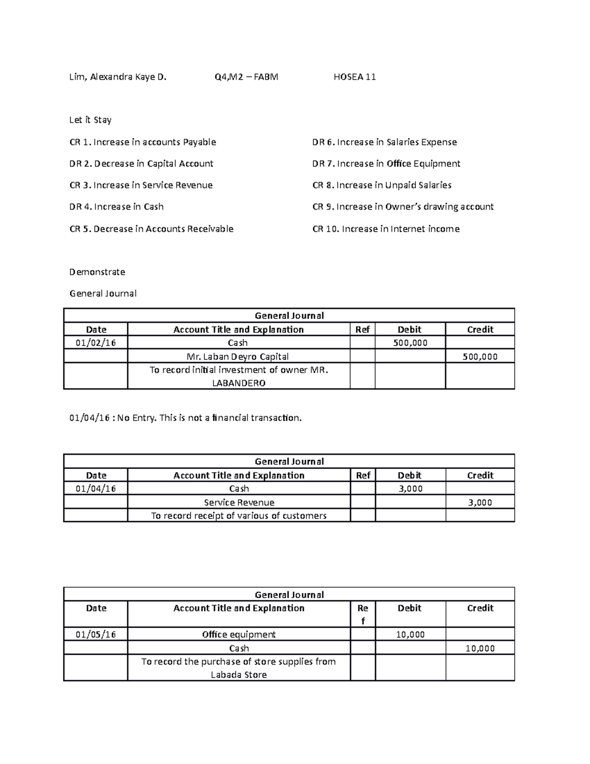 FABM-M2Q4 - Fundamental Accounting Module 2 Q4 Journal Entries - Studocu