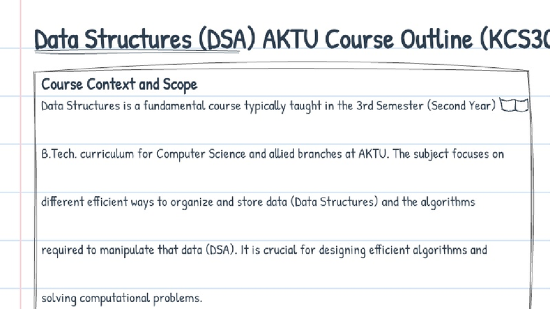 Data Structures (DSA) AKTU Course Outline and Syllabus Overview - Studocu