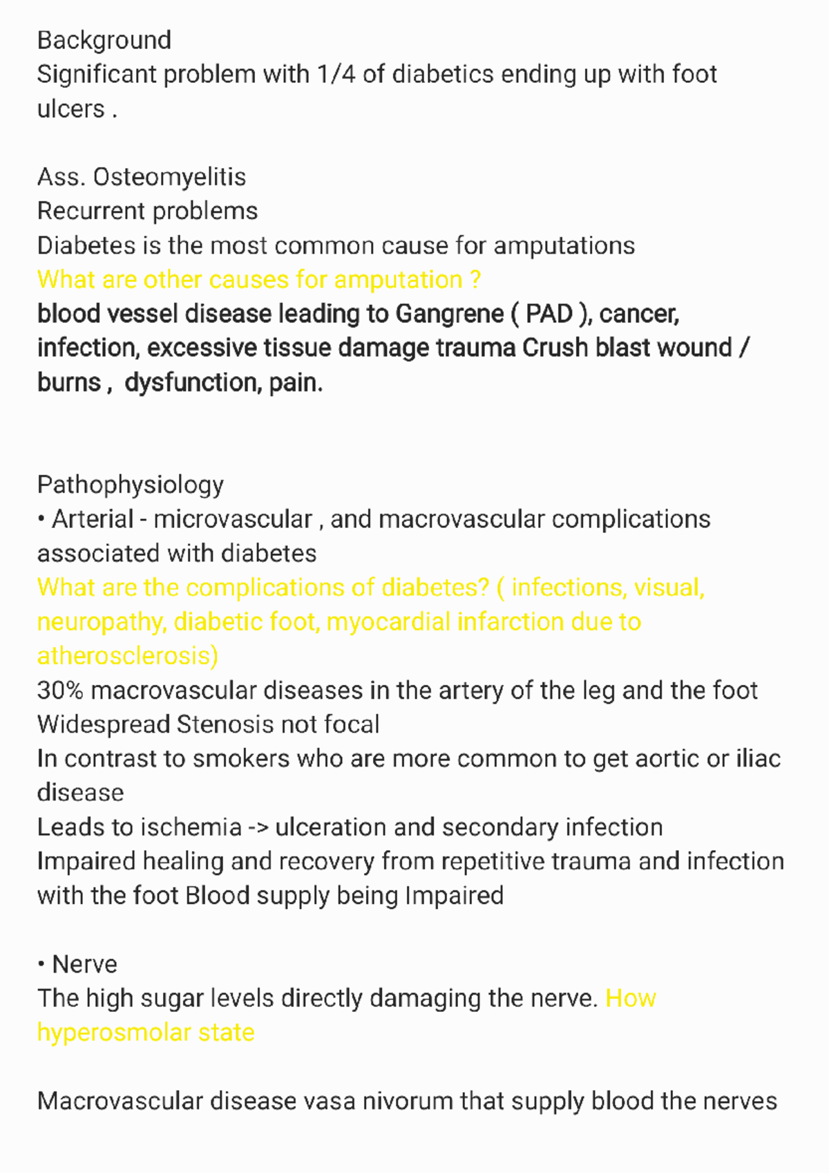 Diabetic Septic Foot (DSF) Study and Management Insights - Studocu
