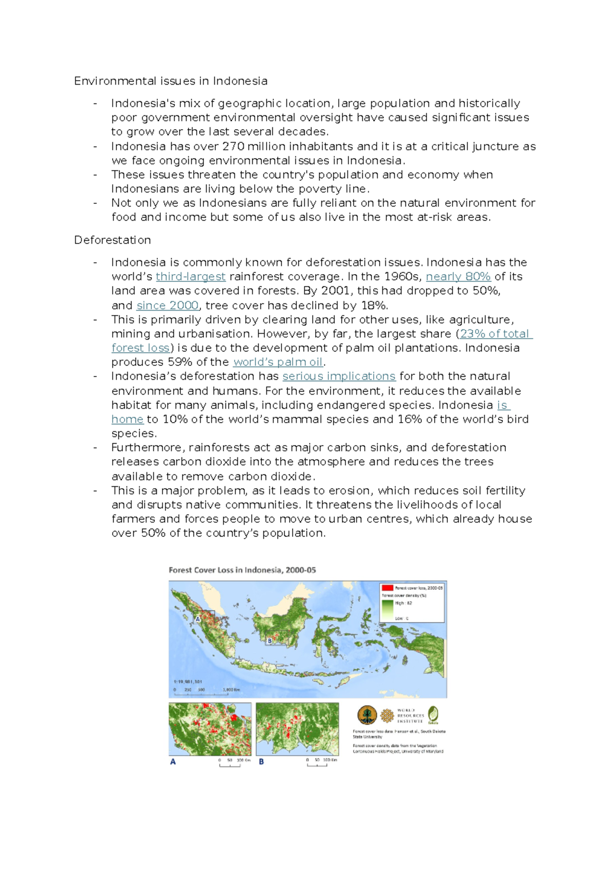 PAD 381 Script - Environmental issues in Indonesia - Indonesia's mix of geographic location ...