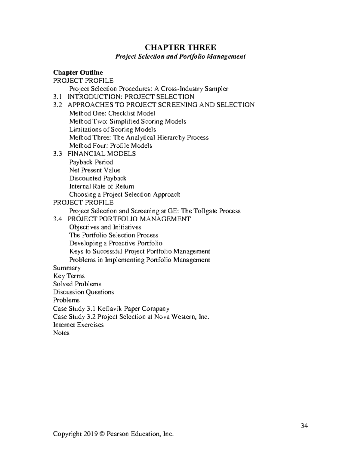 003 - STUDY MATERIAL: CHAPTER 3 Project Selection & Portfolio ...