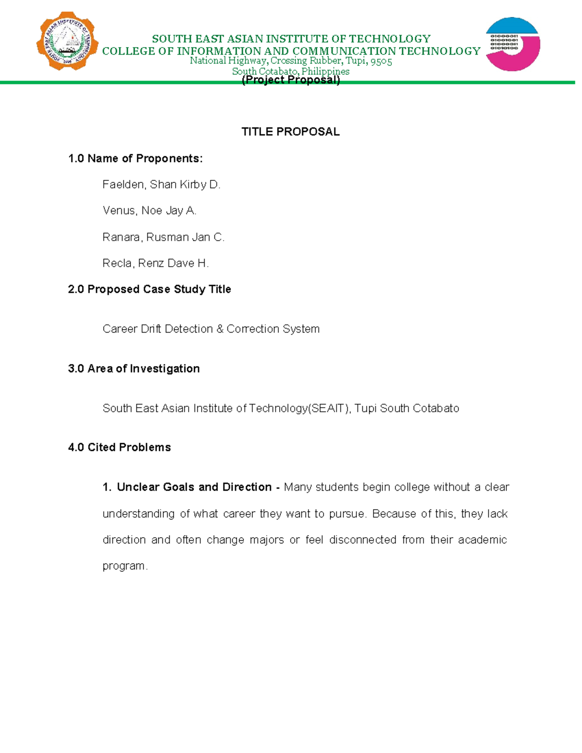 NEW Final Proposal: Career Drift Detection Correction System (CDCS ...