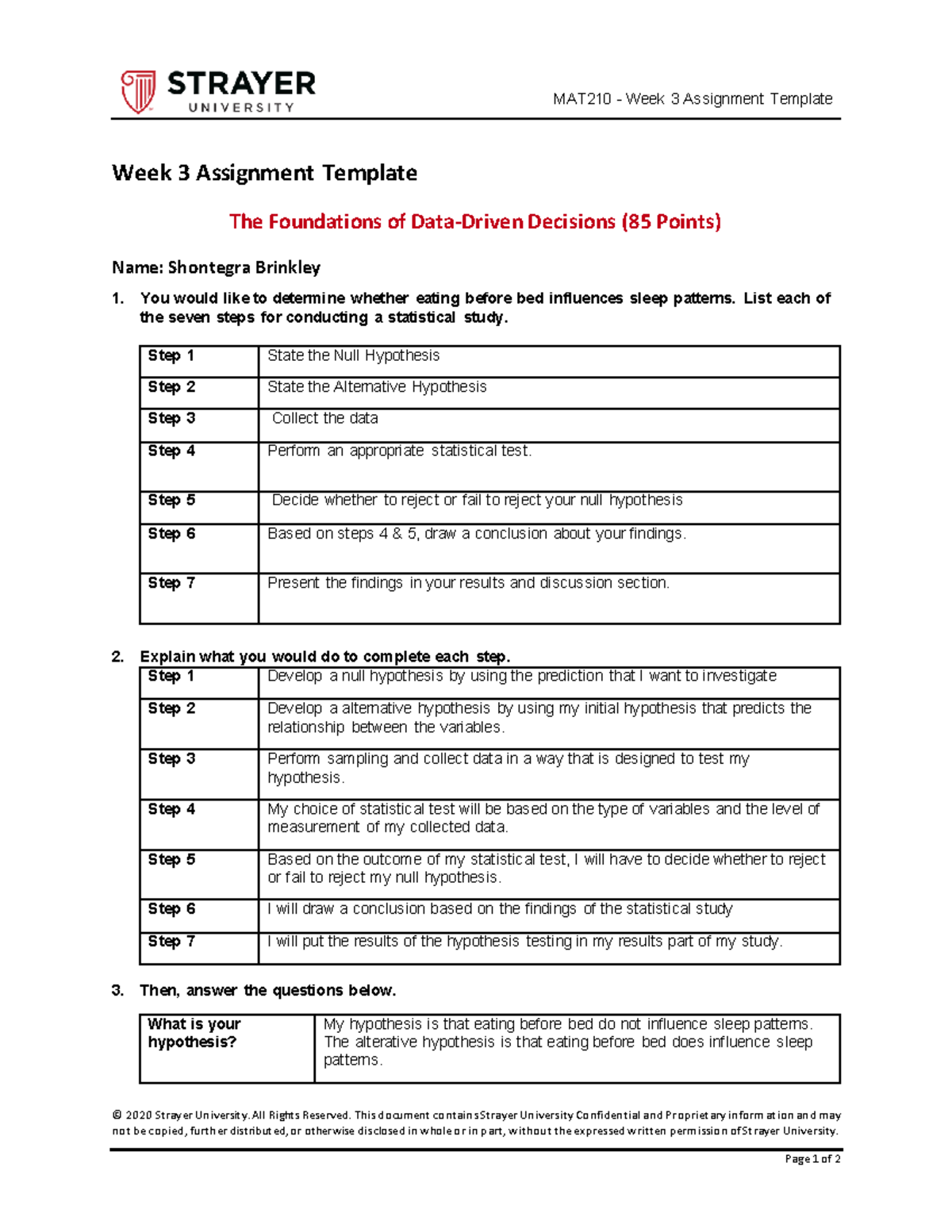 MAT 210 - Week 3 Data-Driven Decisions Assignment Template - Studocu