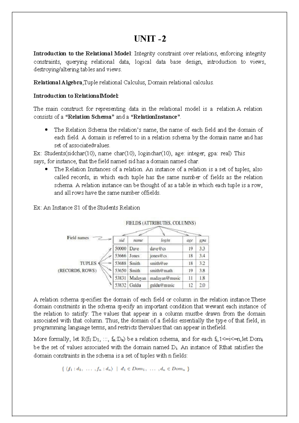 DBMS 101: Understanding the Relational Model and SQL Constraints - Studocu