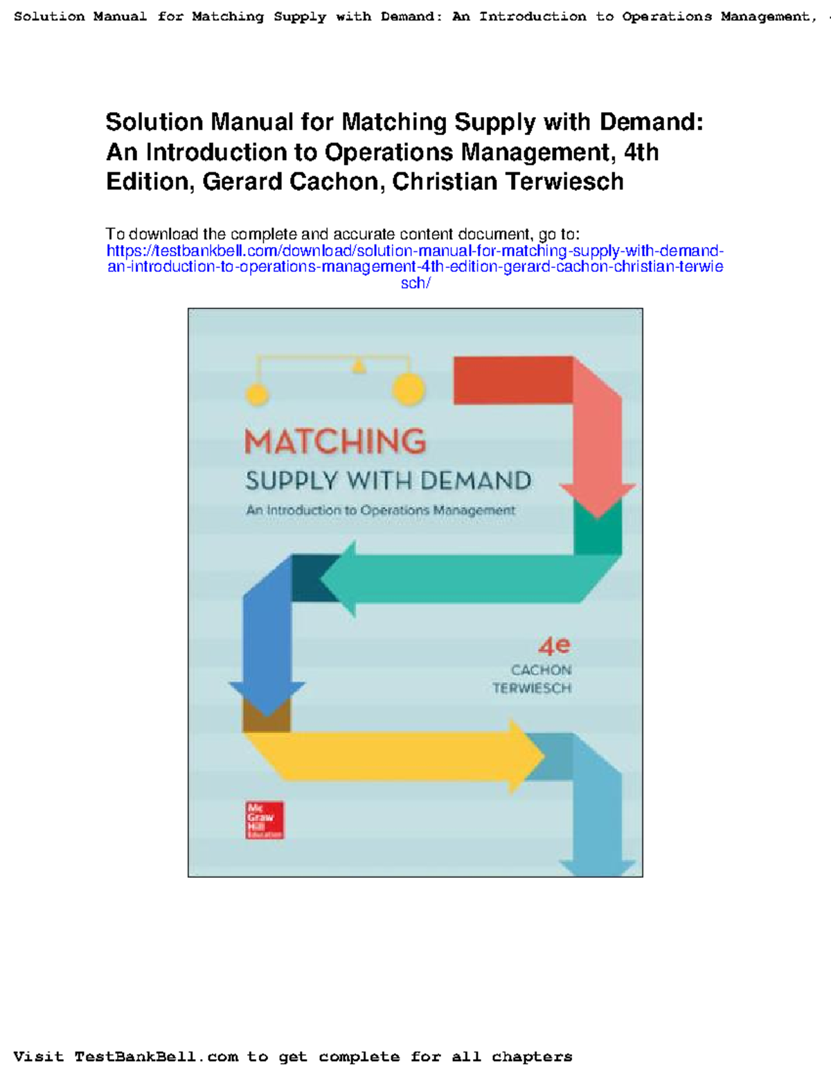 674599661 Solution Manual for Matching Supply with Demand: 4th Ed ...