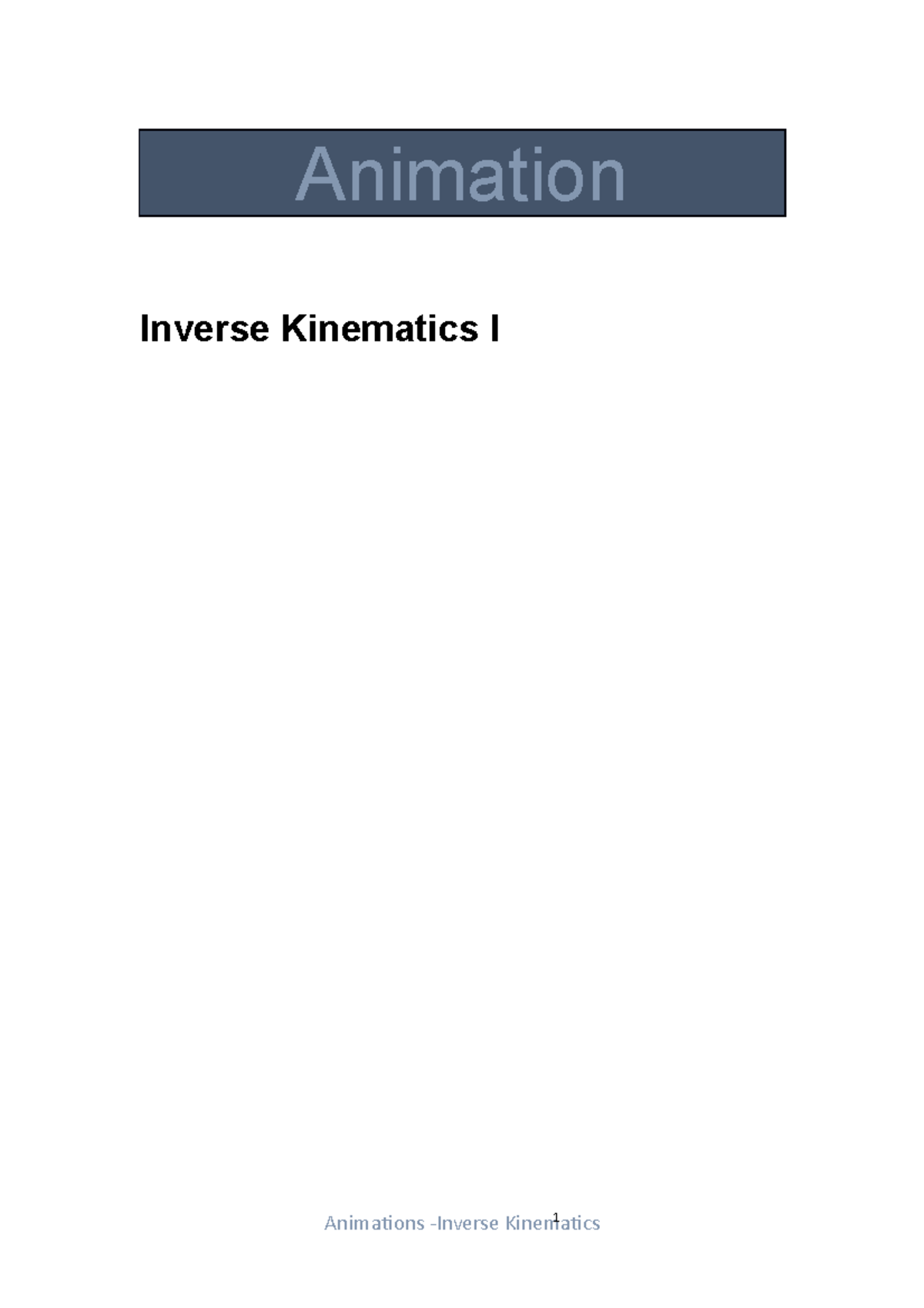 Animations - Inverse Kinematics I - Animation Inverse Kinematics I ...