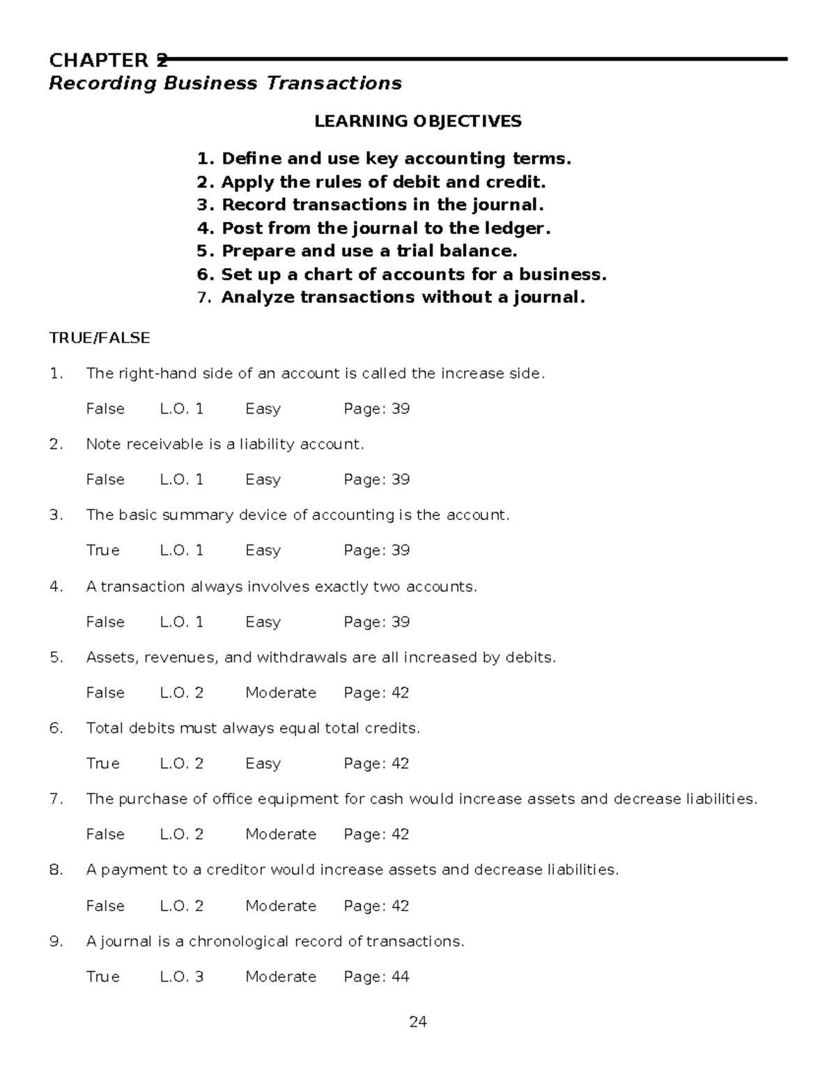 CH02TIF - Quiz on Recording Business Transactions and Accounting ...