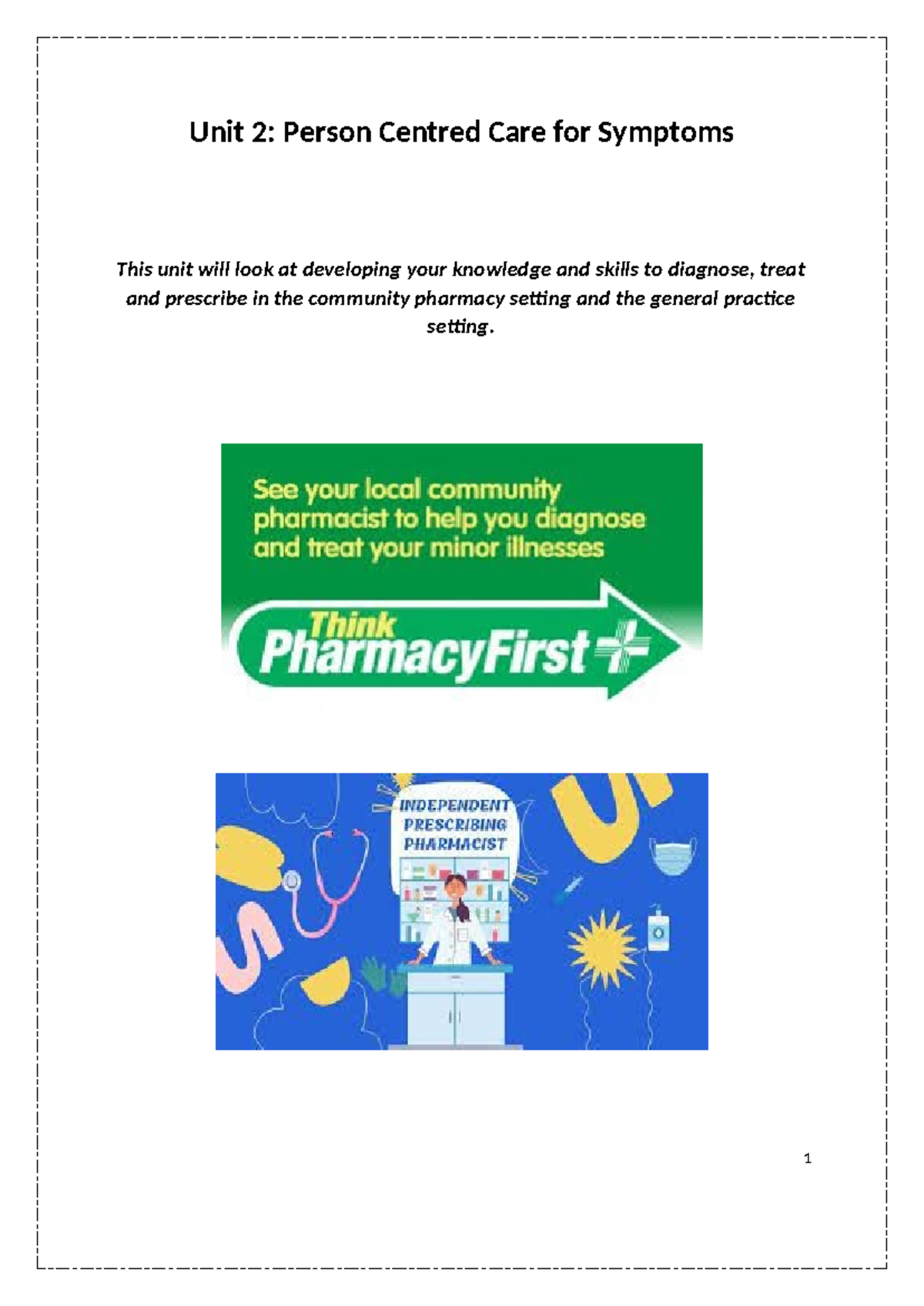 Unit 2: Person-Centred Care for Symptoms Study Pack 2025-26 - Studocu