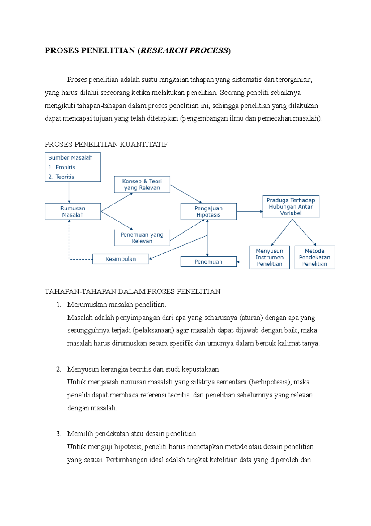 Proses Penelitian Kuantitatif: Tahapan Sistematis dalam Riset - Studocu