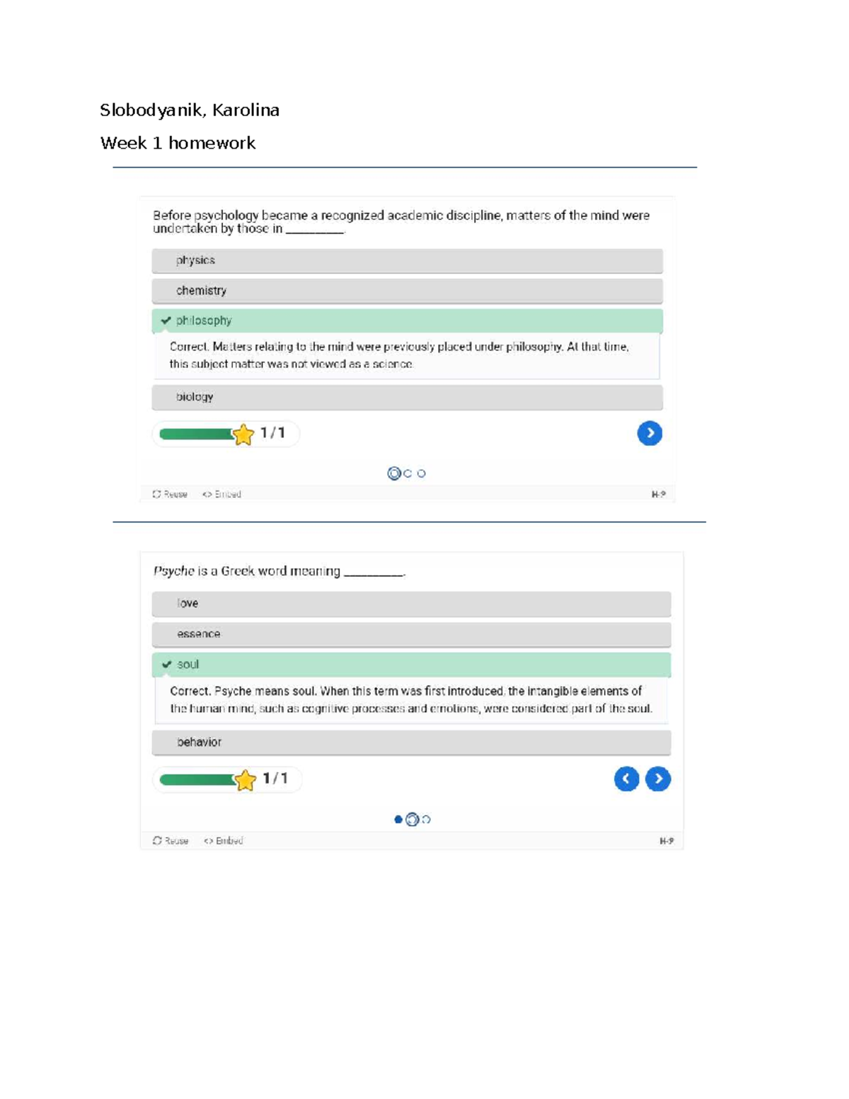 Psychology 101: Week 1 Homework Overview and Key Concepts - Studocu