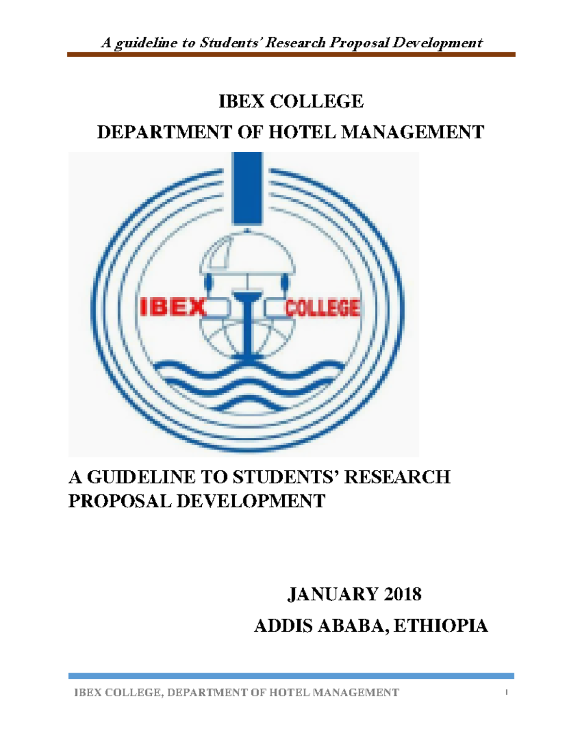 A Guideline FOR Writing A Research Proposal - IBEX COLLEGE, DEPARTMENT ...