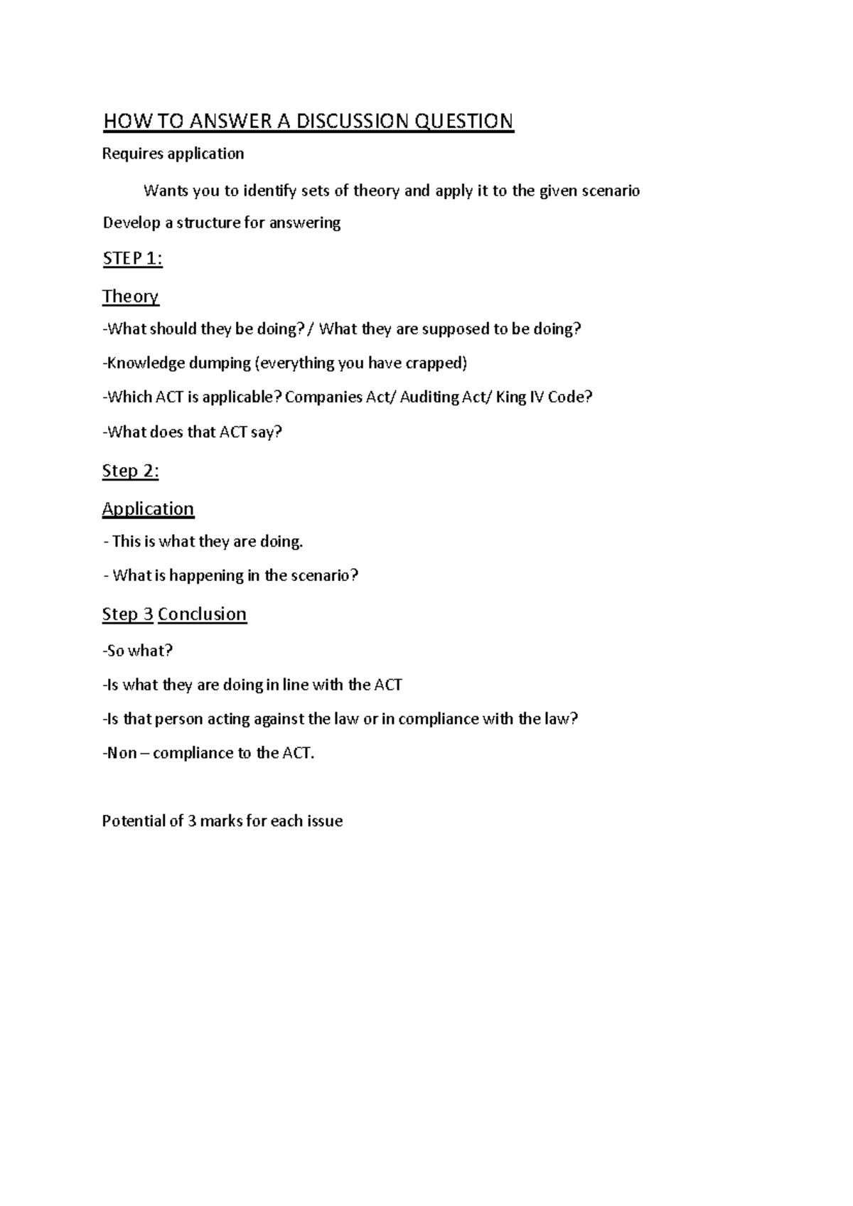 How to answer a Discussion Question in Auditing - HOW TO ANSWER A ...