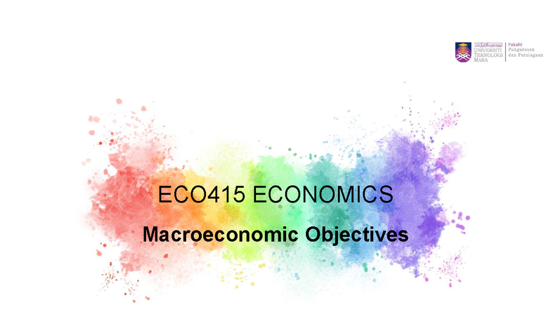 ECO415 Macroeconomic Objectives: Full Employment & Growth Insights ...