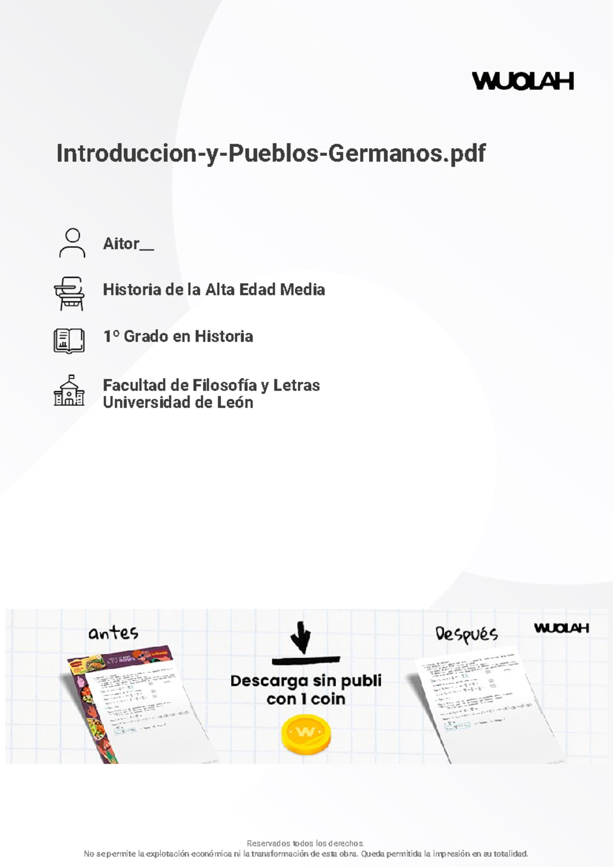 Historia de la Alta Edad Media: Introducción y Pueblos Germanos - 1º Grado - Studocu