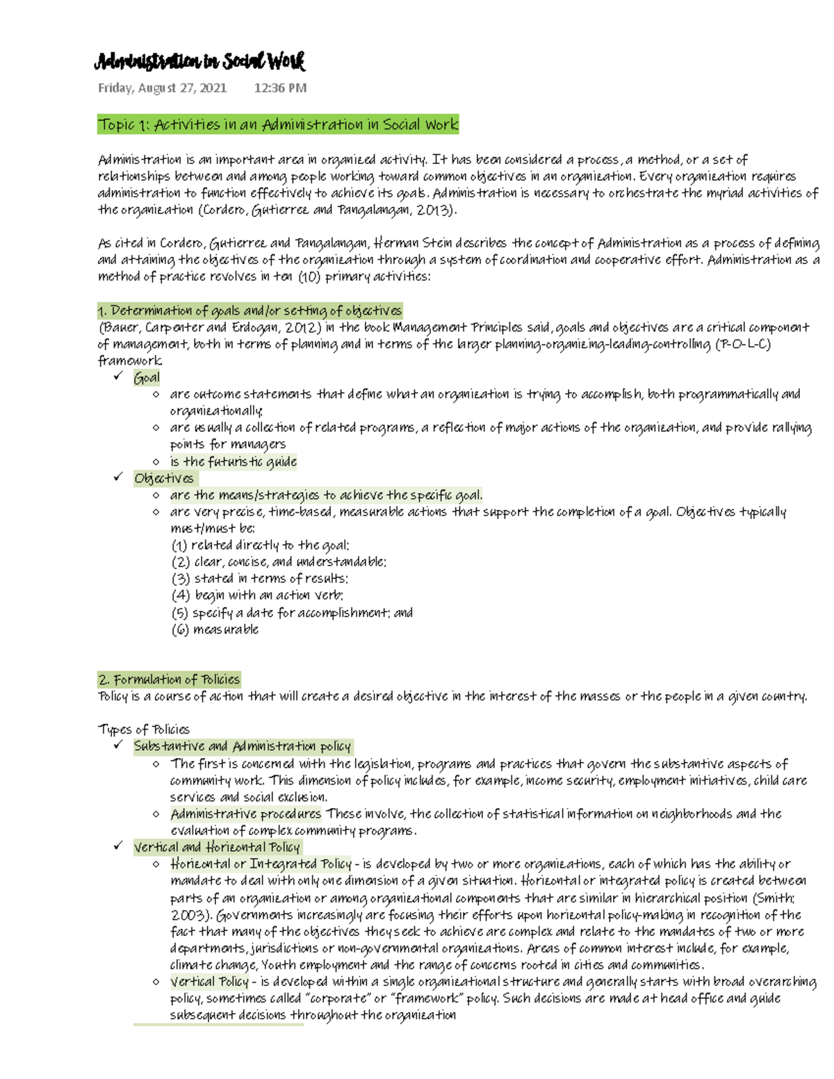 Administration in Social Work: Key Concepts and Practices - Studocu